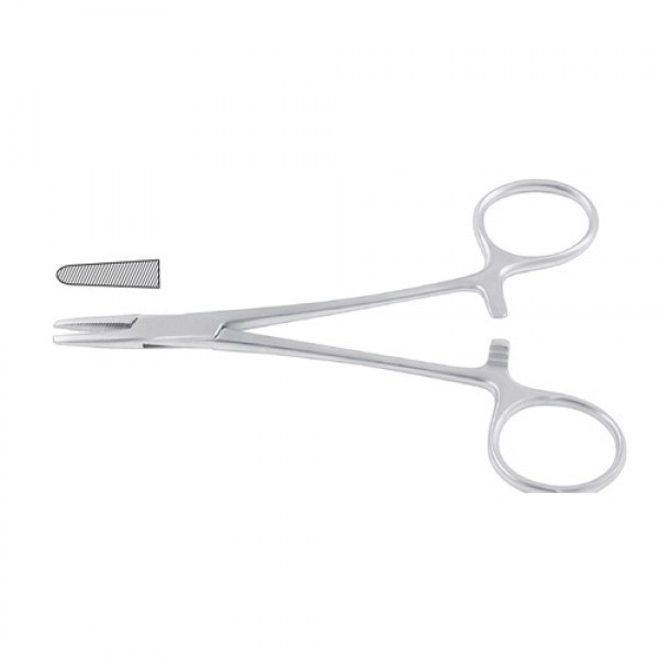 Brown Needle Holder Heavy Pattern Stainless Steel, 13 cm - 5"